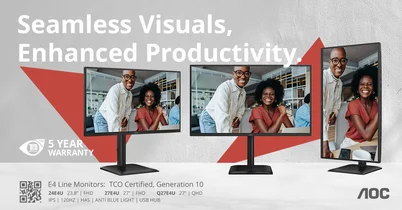 AOC’s Essential E4 series: The dual screen solution for modern business ...
